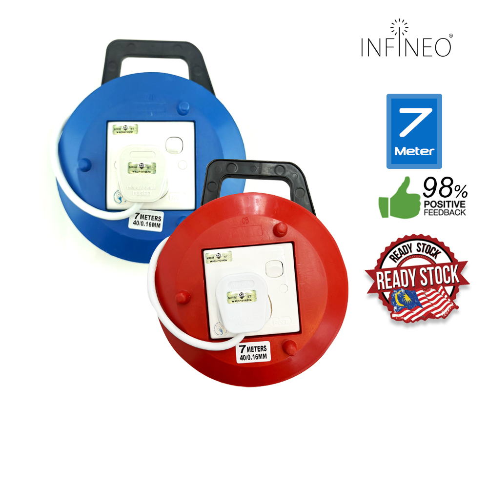 Portable Socket Extension Trailing Cord Wire Plug Cable Reel Box with ...