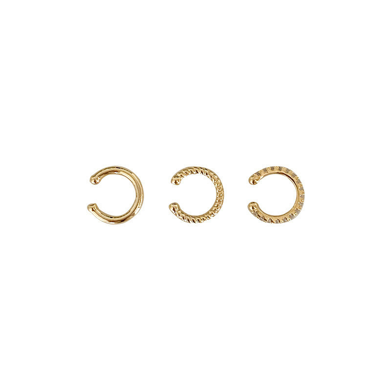 Enacolor 3Pcs/Set Retro Gold Metal Earrings Ear Clip for Women Ear Cuff ...