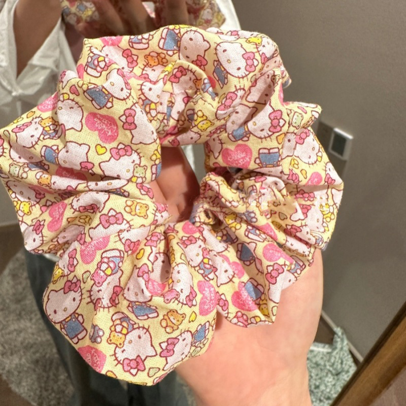 Sanrio Hair Ropes Cute Hello Kitty Large Intestine Hair Ring Girly ...