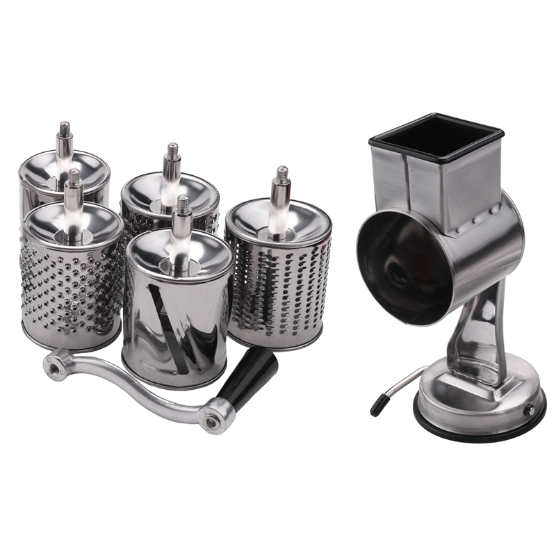 Stainless Steel Cheese Grater, Rotary Chopper, Vegetable Shredder Salad ...