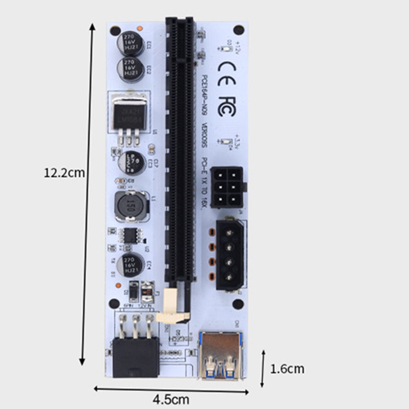 6PCS Molex PCIE Riser Card VER009S PCI-E 1X to 16X Extender PCI Express ...
