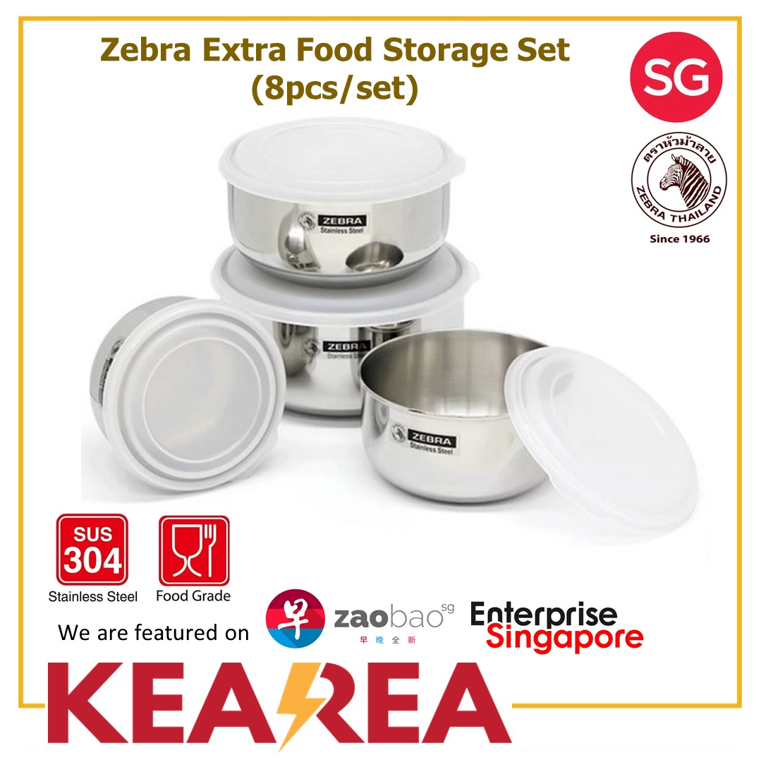 Zebra Food Storage Set (8pcs/set) | Lazada Singapore