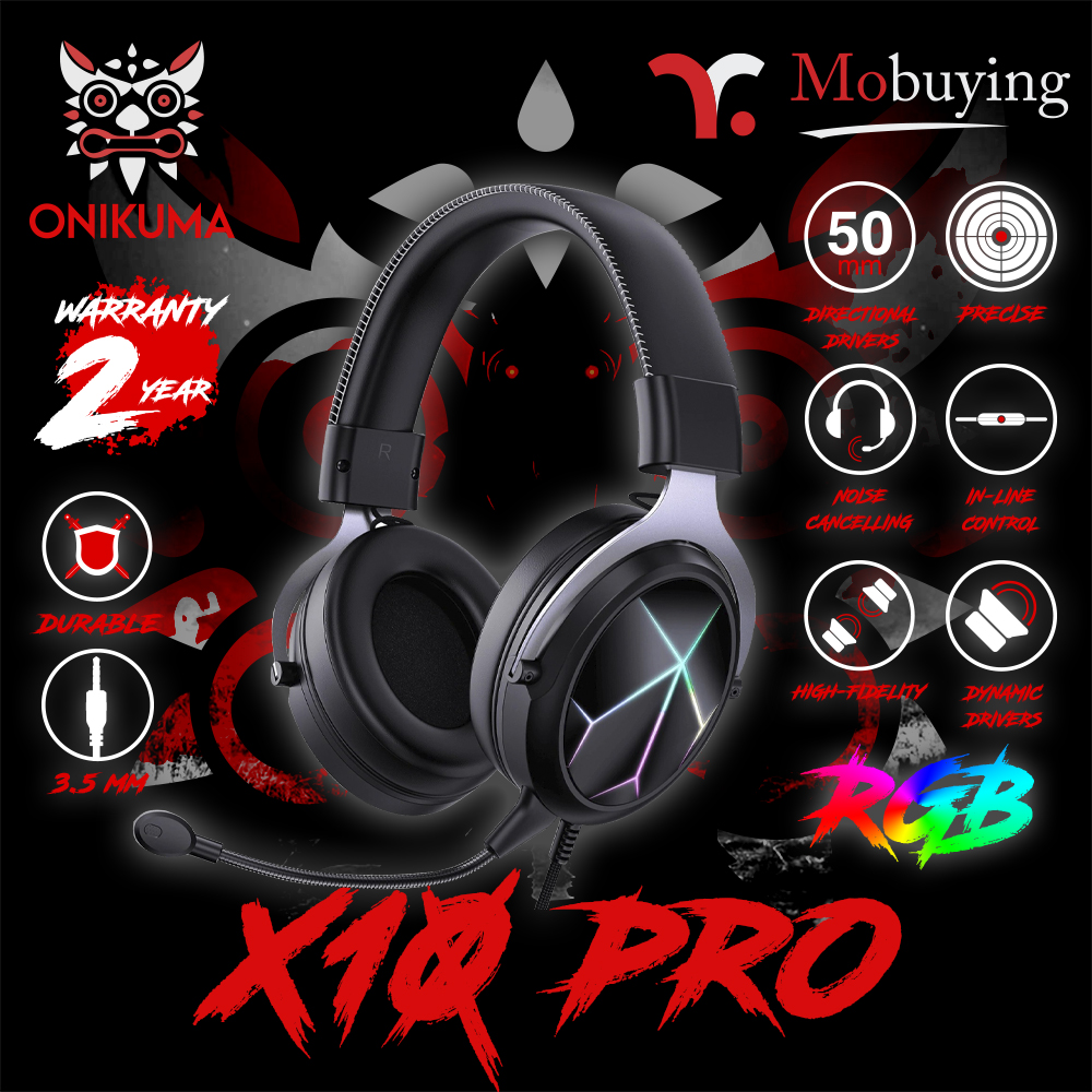 ประกัน 2 ปี ส่งจากไทย หูฟังเกมมิ่ง ONIKUMA X10 Pro Gaming Headset ...
