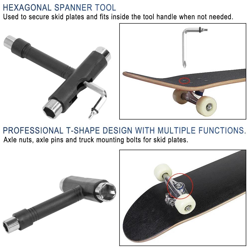 T Shape Wrench Skateboard Professional T Type Allen Key Black Longboard ...
