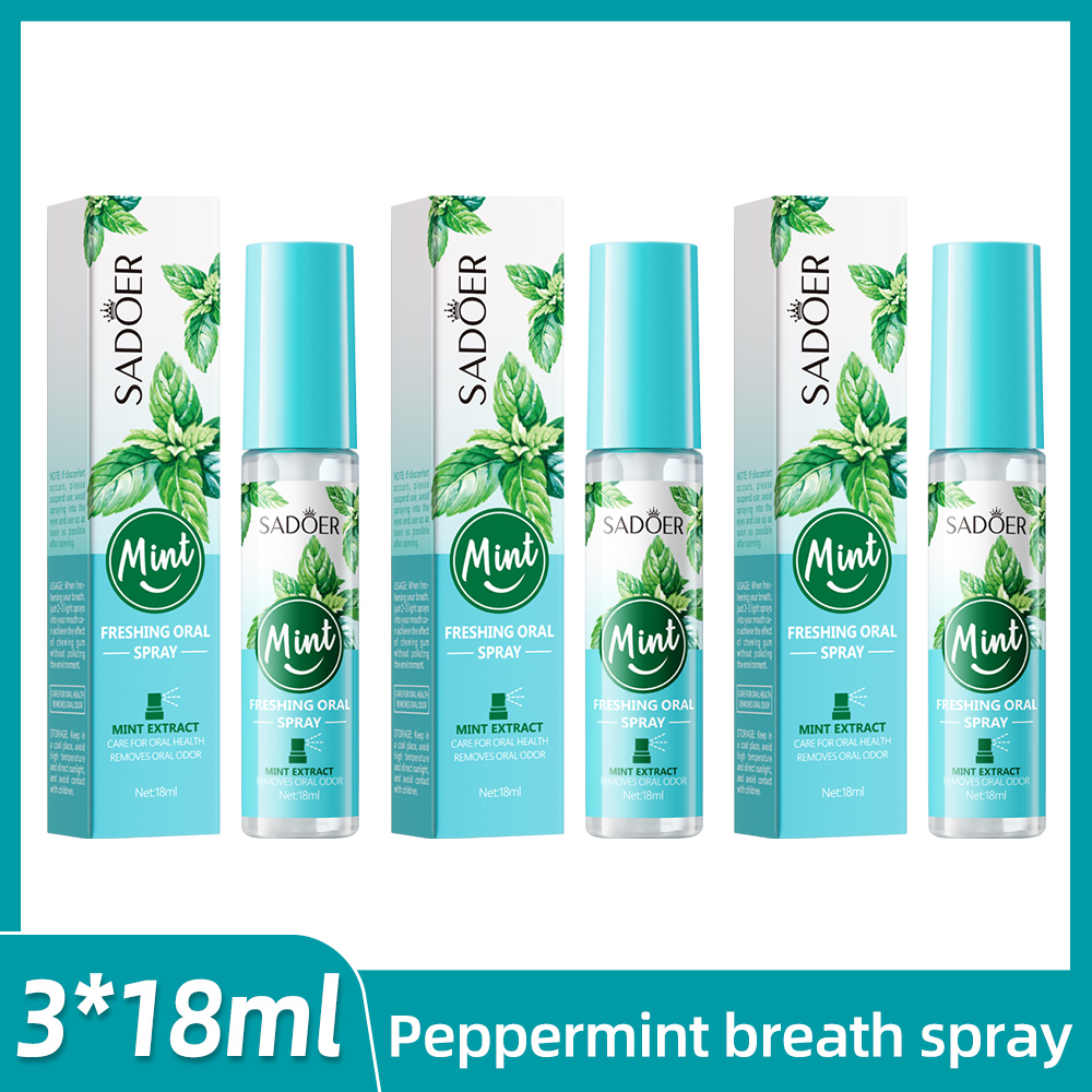 Minty Fresh Breath Spray 18ml - Instant Freshness with Peppermint Lemon ...