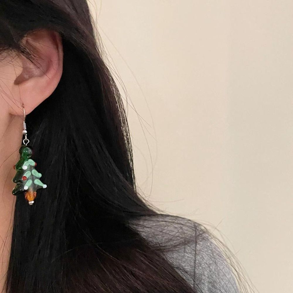 Trendy Christmas Tree Earrings Dripping Oil Elegant Gingerbread Man ...
