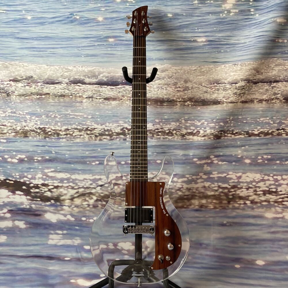 Custom Electric Guitar Acrylic Plexiglass Body Rose Wood Guard Upside ...