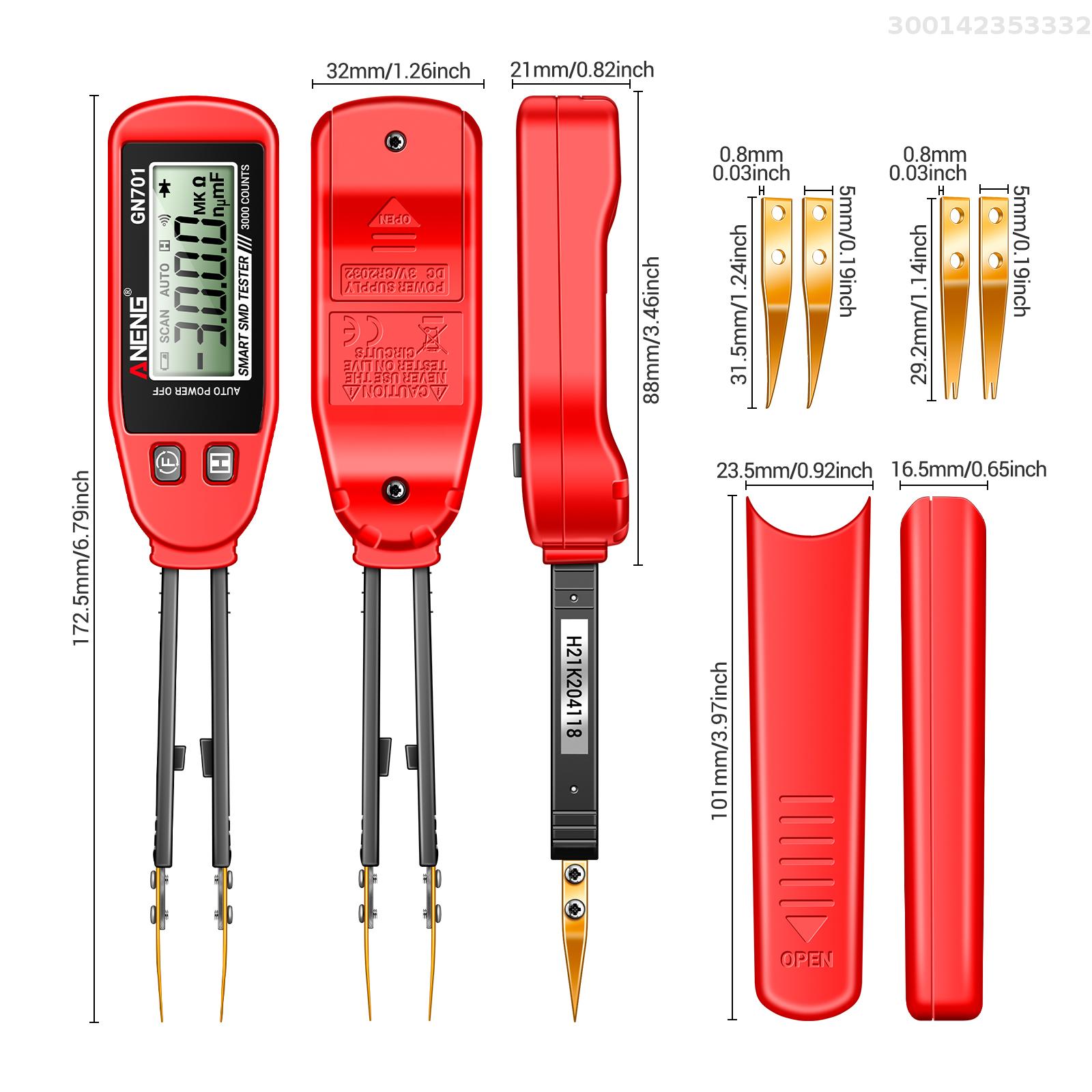 ANENG GN701 Smart SMD Tester 3000 Counts Multimeter Handheld Patch Test ...