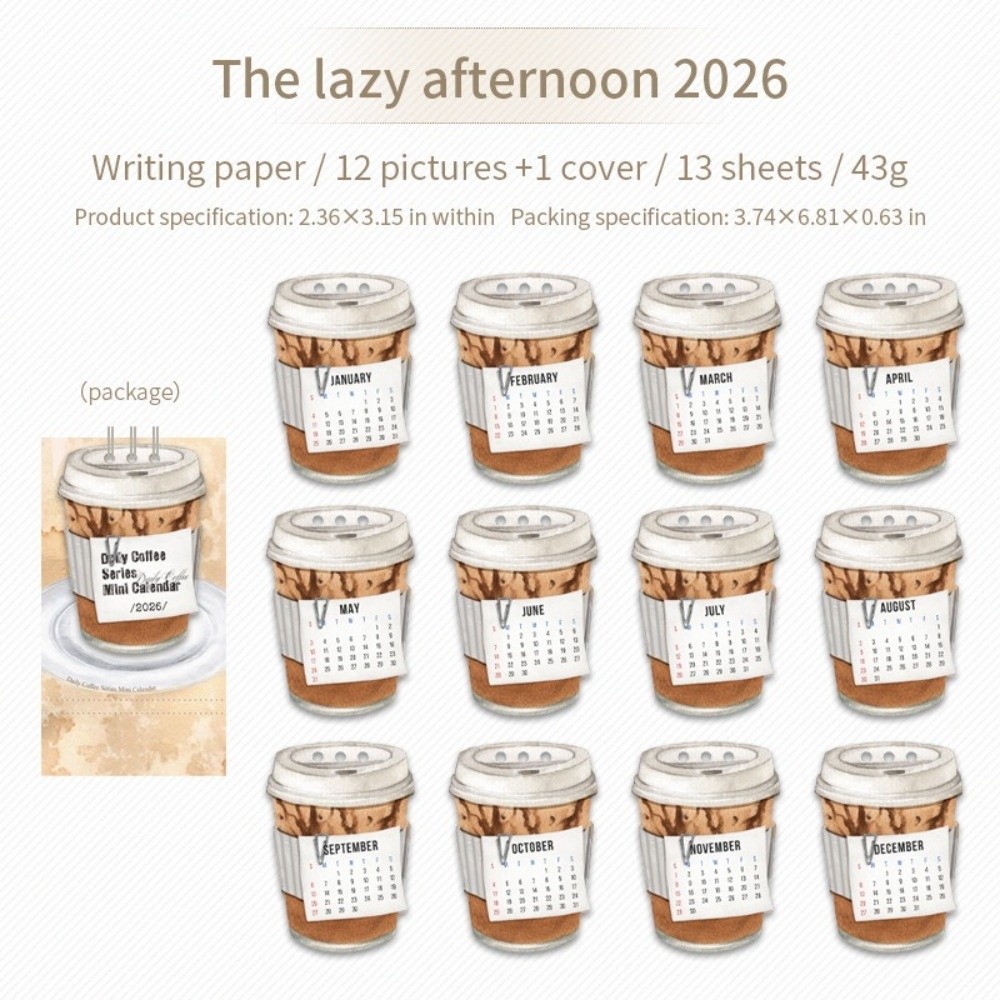 Functional Accessory Small Size 2026 Desk Calendar Aesthetic Design ...