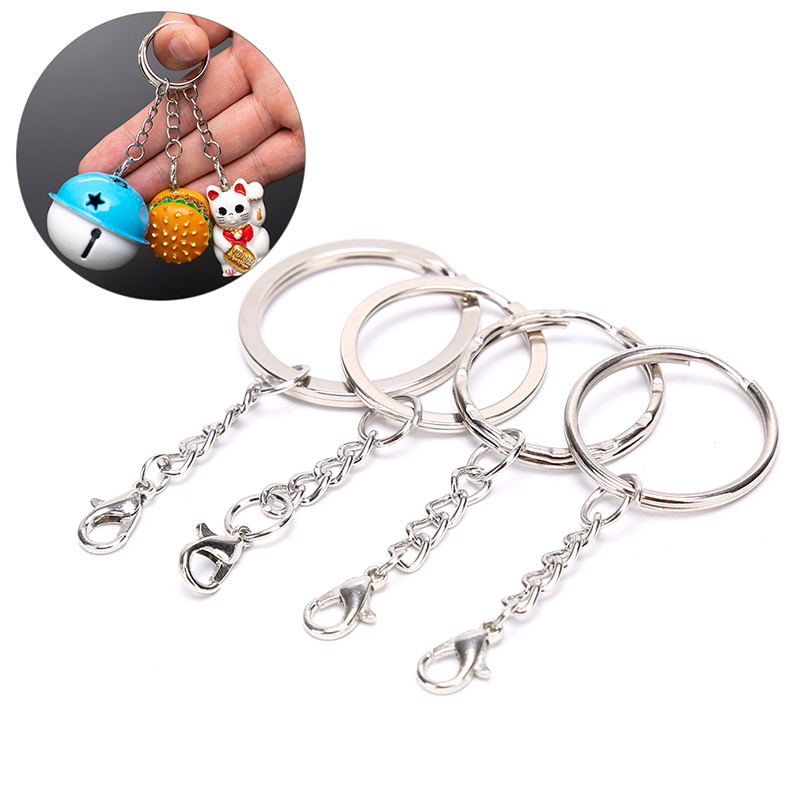 10Pcs/Set Polished Silver Keyring Split Ring Short Keyring DIY Making ...