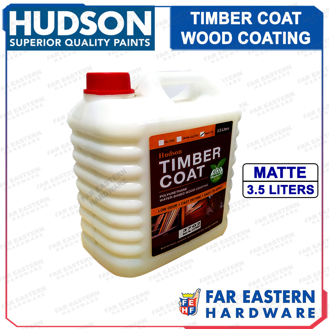 HUDSON Timber Coat Polyurethane PU Water-Based Wood Coating Matte 3.5L ...
