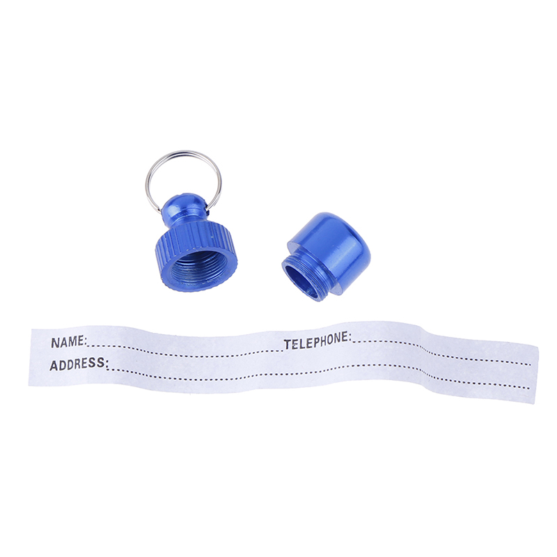 Anti-Lost Pet Dog Cat ID Name Address MINI Label Tag Storage Barrel ...