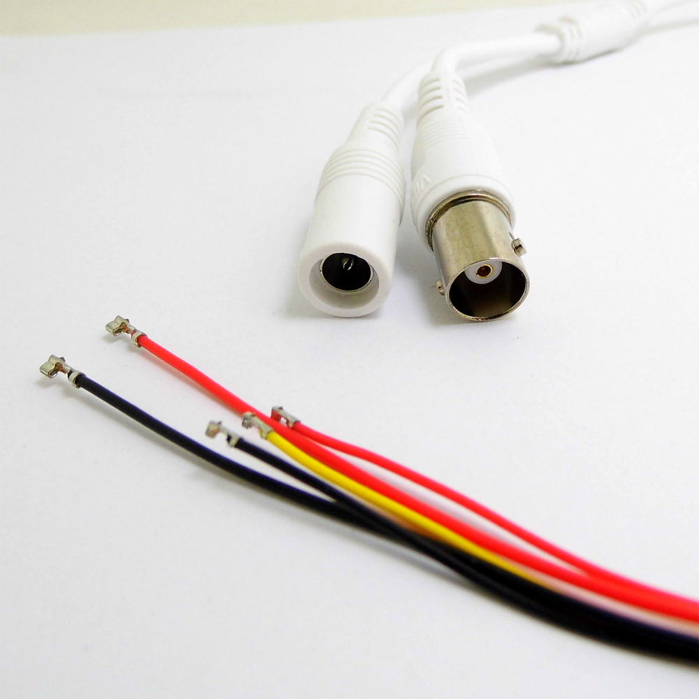 JIENUO Camera Video Line Video Cable White DC12V Power Pigtail For AHD ...