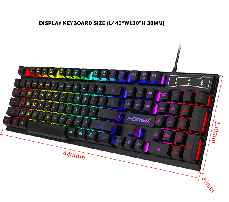 Keyboard Gaming คีย์บอร์ดเกมมิ่ง เอฟเฟค Rainbow RGB ใช้ได้ทันทีไม่ต้อง ...