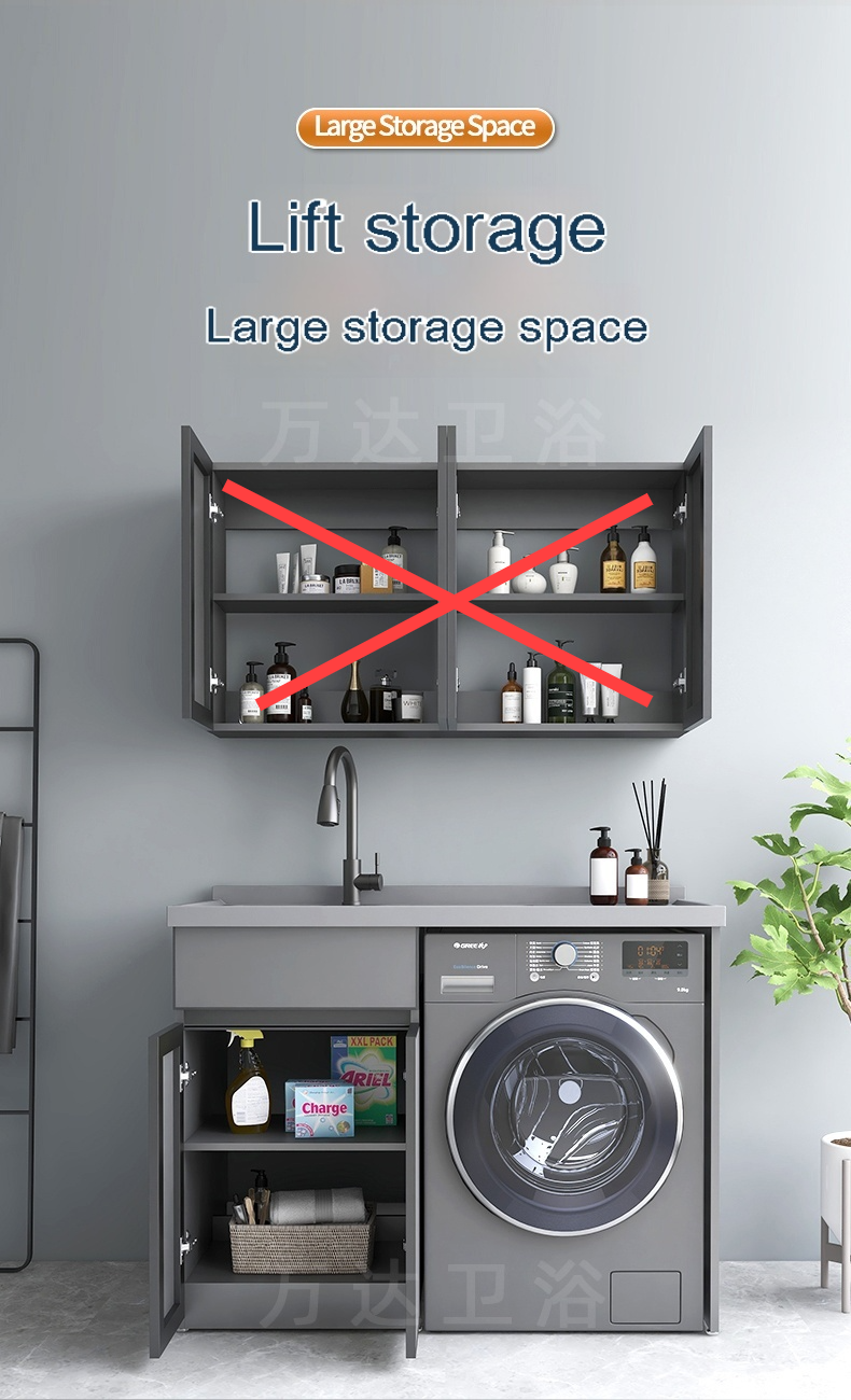 SG IN STOCK Sink with Wash Basin Combination Washboard Wardrobe Space ...