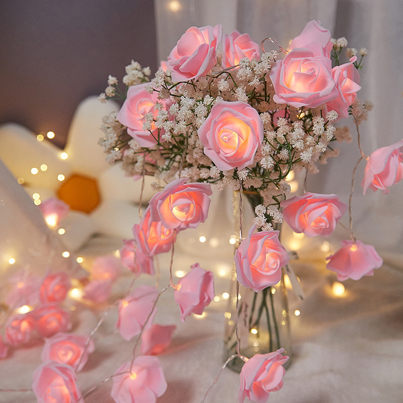 1M LED Rose Small Colored Lights Indoor Ambience Light Birthday Scene ...