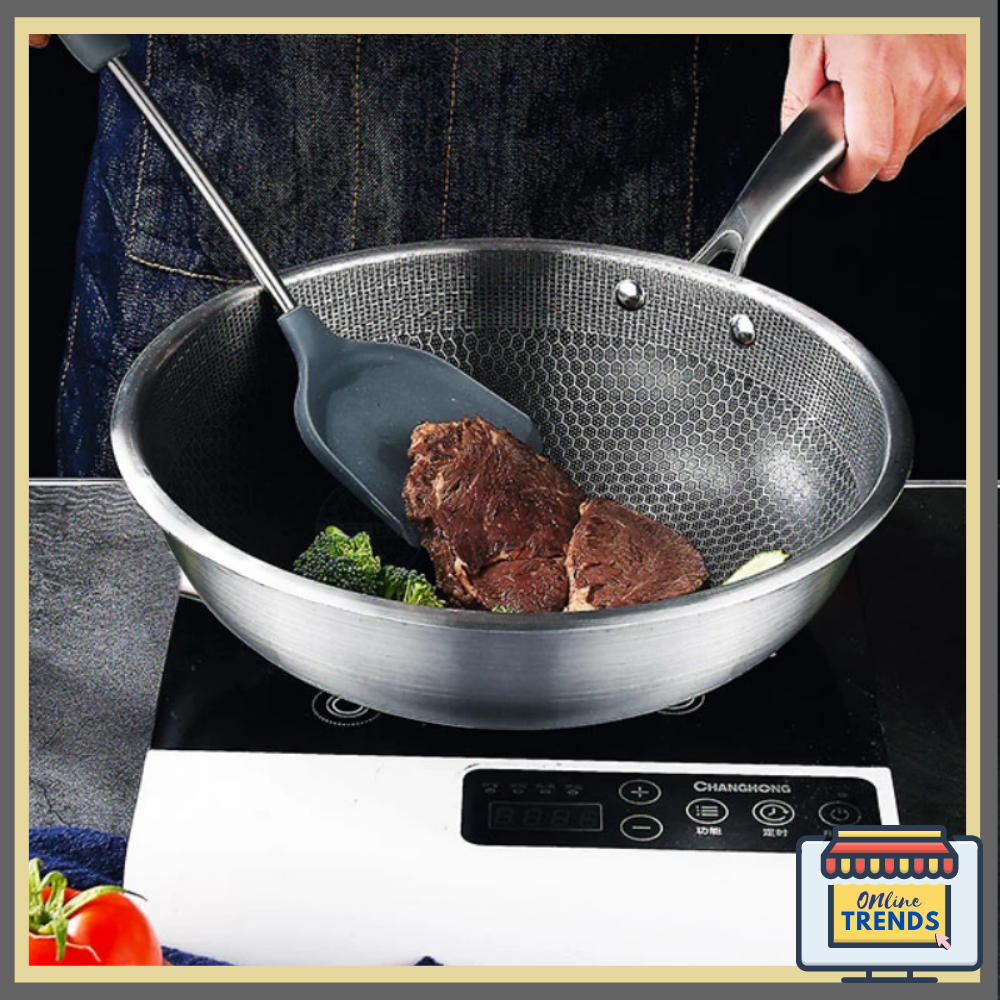 32cm Stainless Steel Nonstick Frying Pan Honeycomb Stainless Steel ...