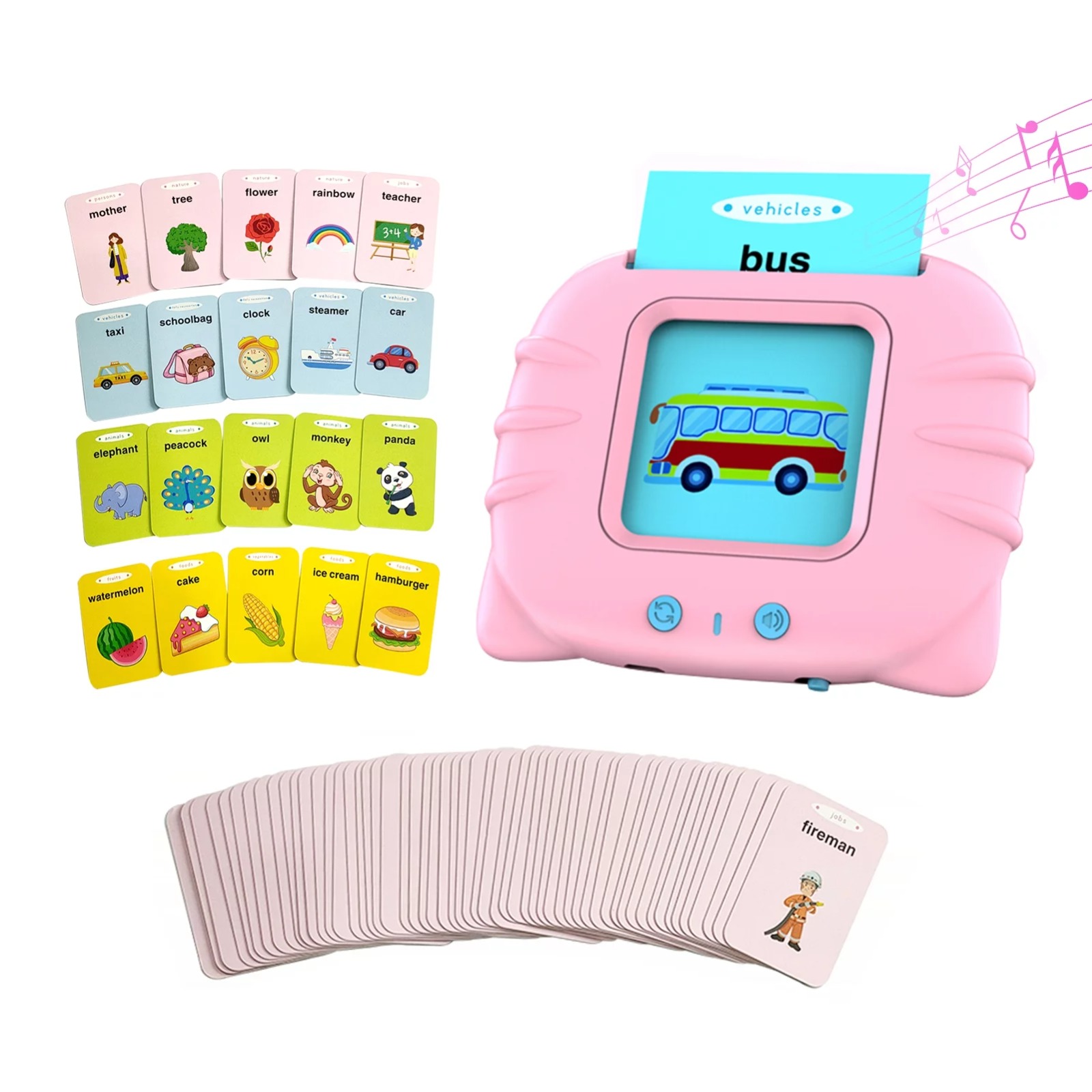 Talking Flash Cards Learning Toys for Toddlers 0-6 Years with Sound ...