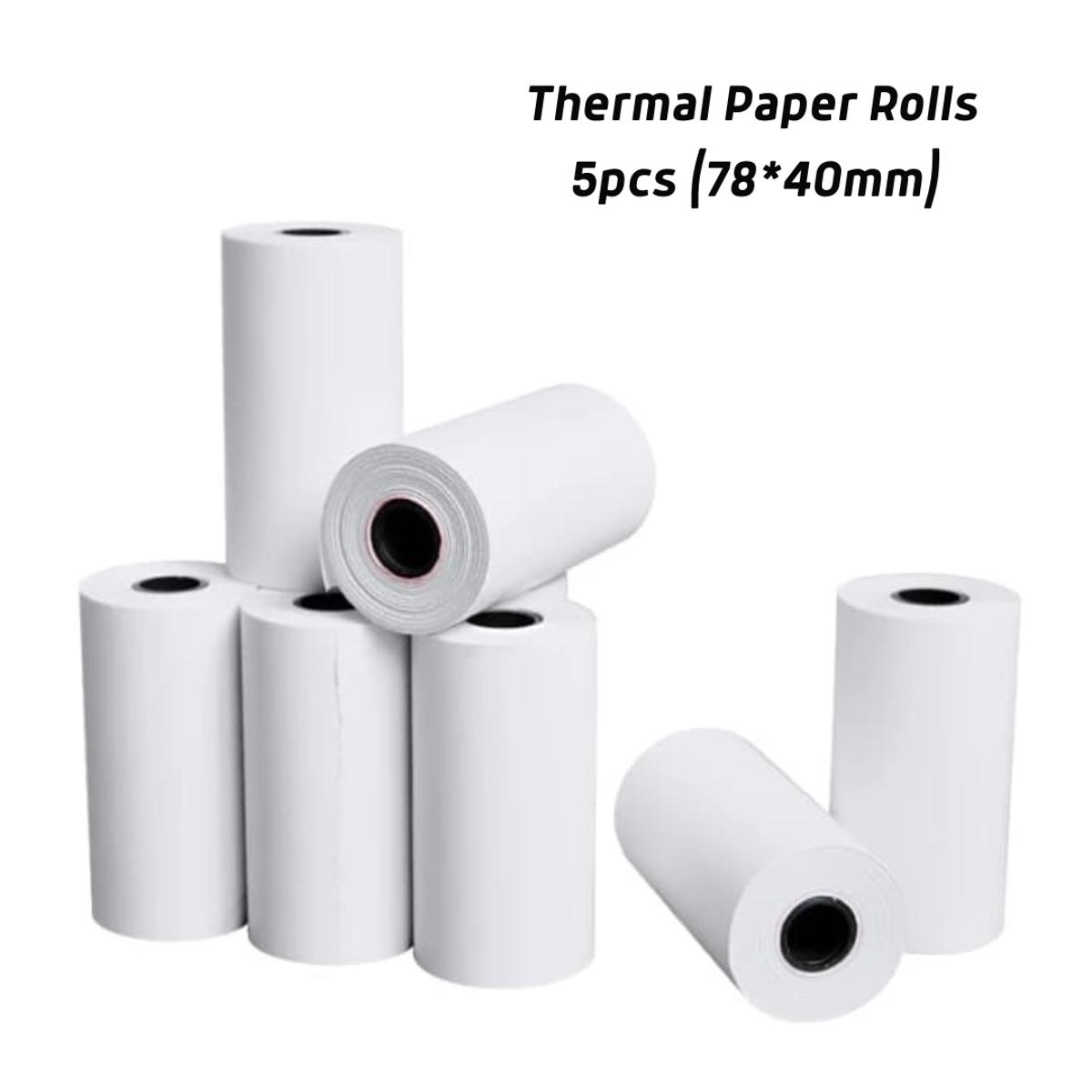 5Rolls (78x38mm) Thermal Paper for 3-Inch (80mm) POS and Receipt ...
