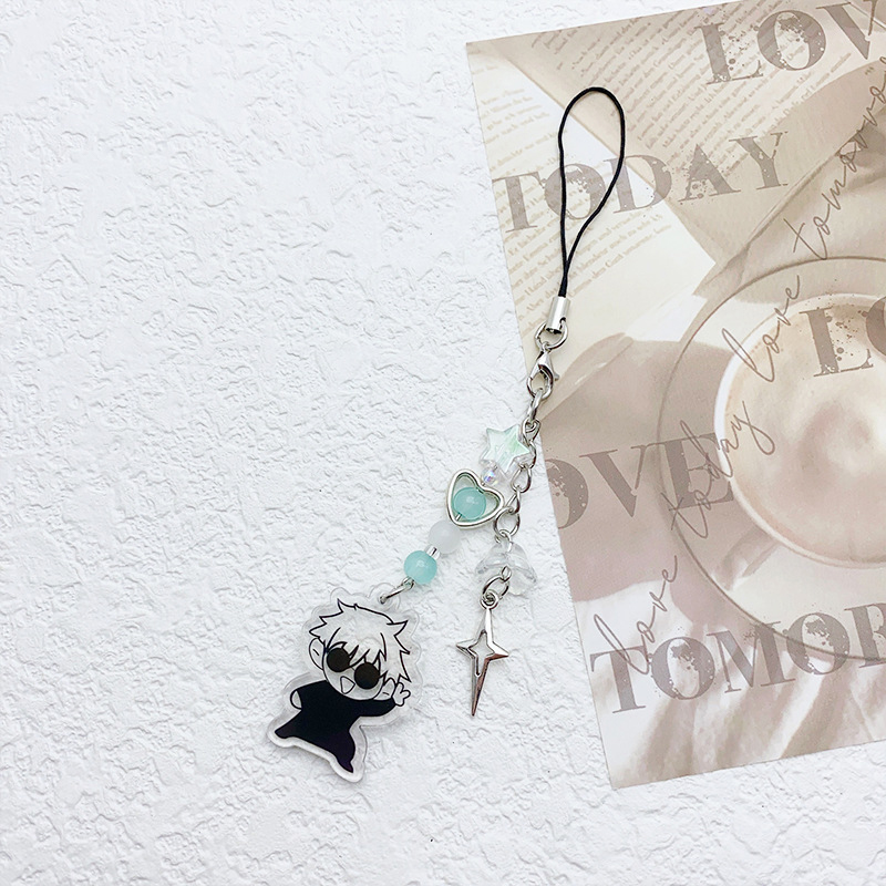 Anime Jujutsu Keychain Cosplay Geto And Gojo Matching Phone Charm ...