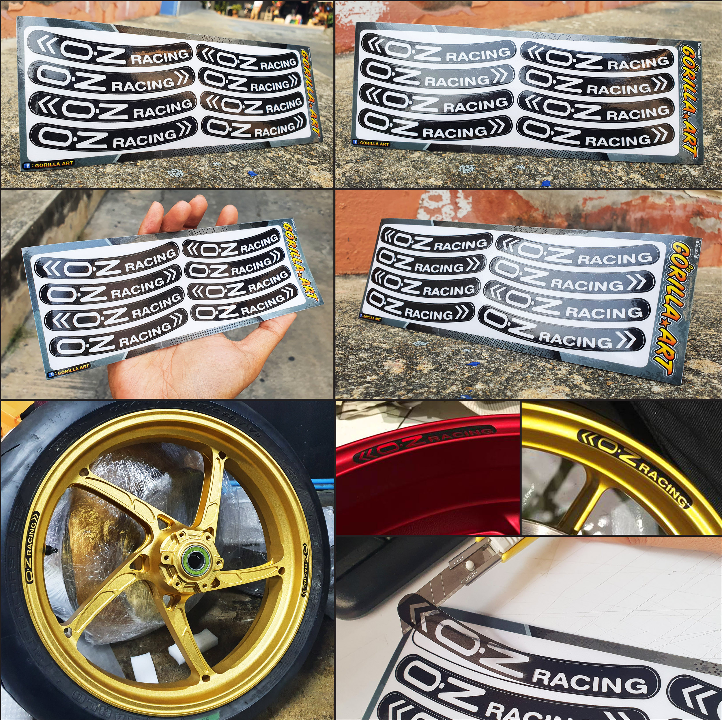 สติ๊กเกอร์ติดขอบล้อ O.Z racing เกรดพรีเมี่ยม Sticker Rim Wheel O.Z ...
