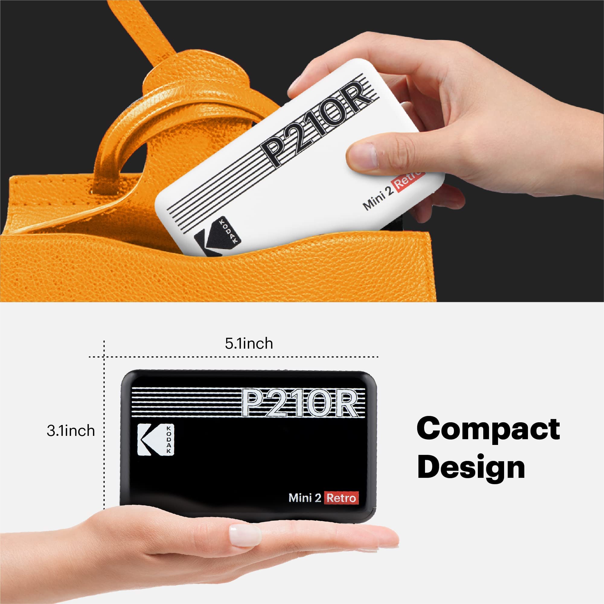 Kodak P210R รุ่น Mini 2 Retro Photo Printer เครื่องพิมพ์ภาพ เชื่อมต่อ ...