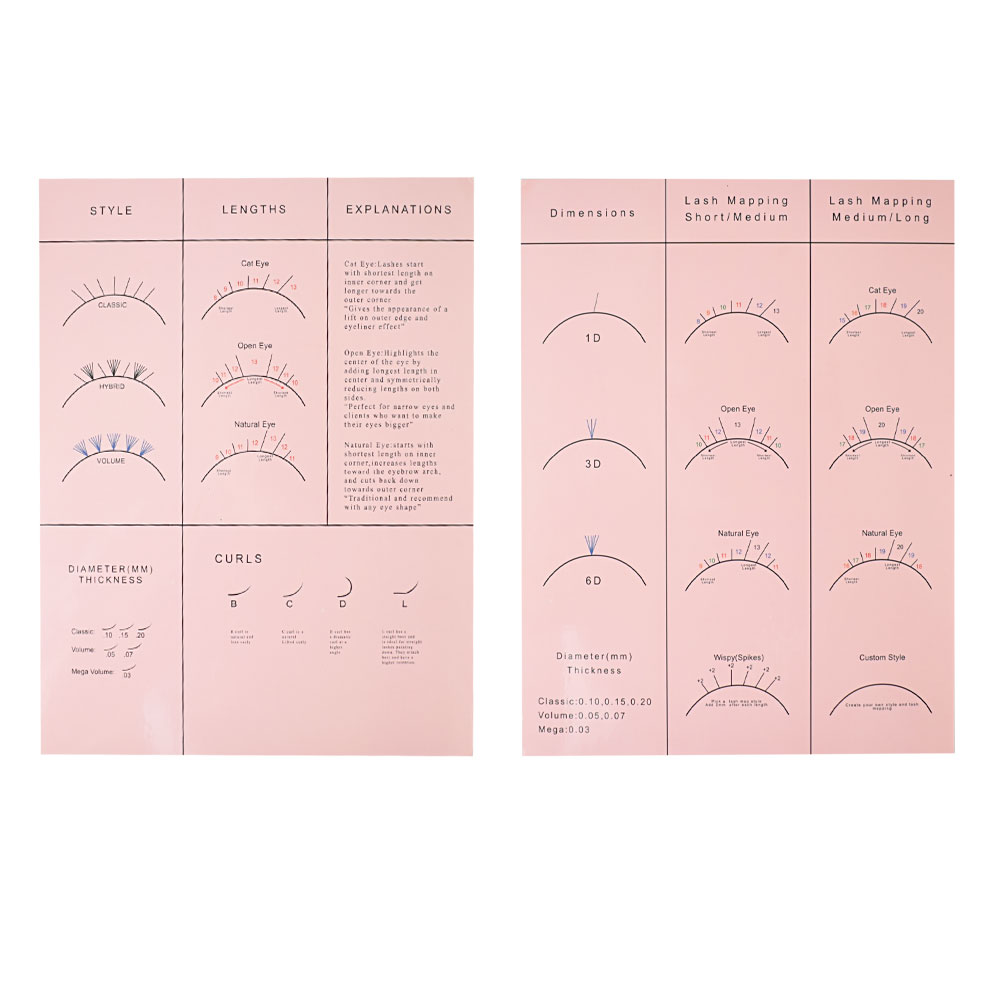 Bundle Beginner and Wispy Eye Shape Lash Map Charts School Practice ...