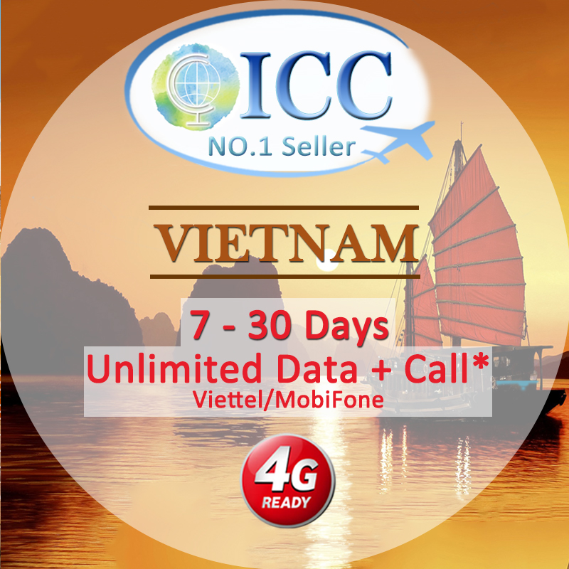 ICC Vietnam 3-30 Days Data + Call* SIM (Mobfione/Viettel/Vinaphone ...