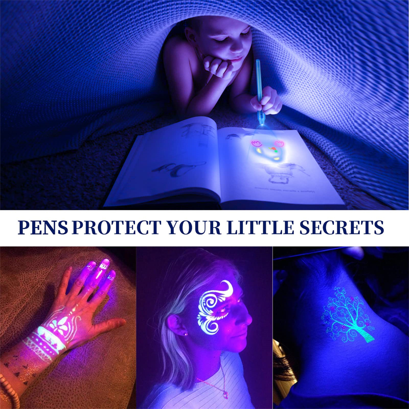 【The Quiet Page】20pcs Invisible Ink Pen With Uv Light Pens For Writing ...