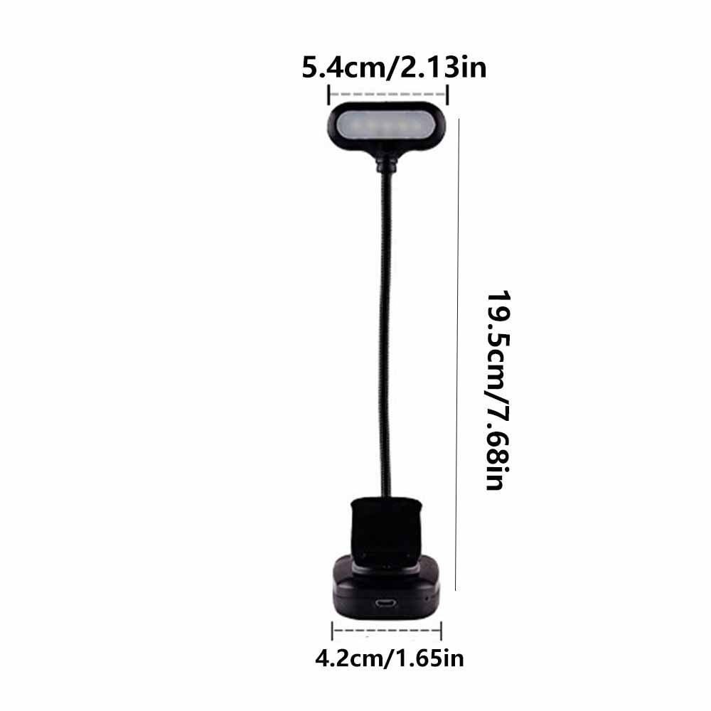 Portable Adjustable LED Book Light Flexible Eye Protection Clip-On Lamp ...