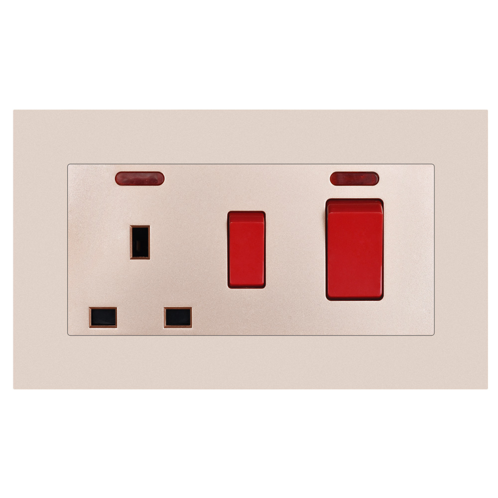 【New design】SRAN UK 13A power socket with 45A cooker switch,double pole ...