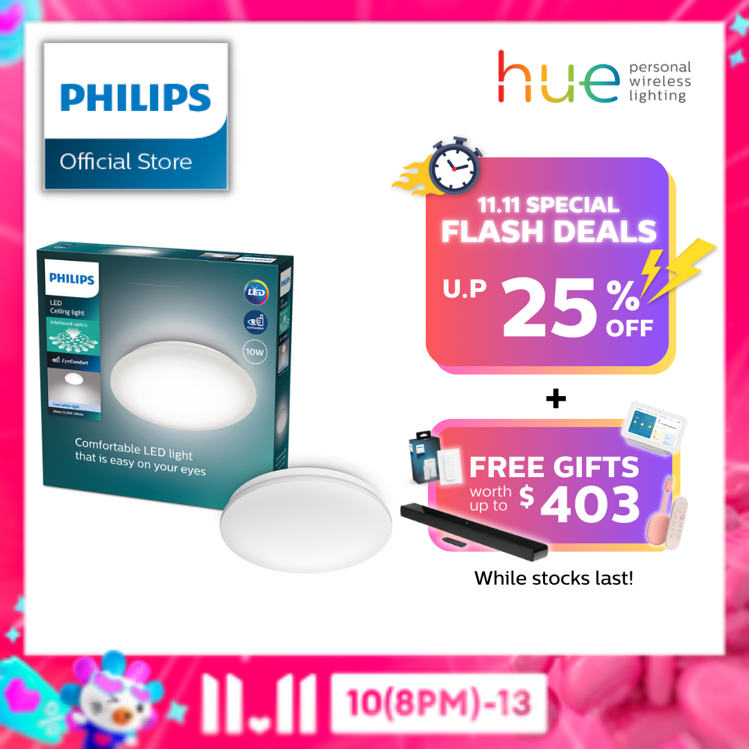 Philips Moire CL200 LED Round Ceiling Light, slim with Eye Comfort ...