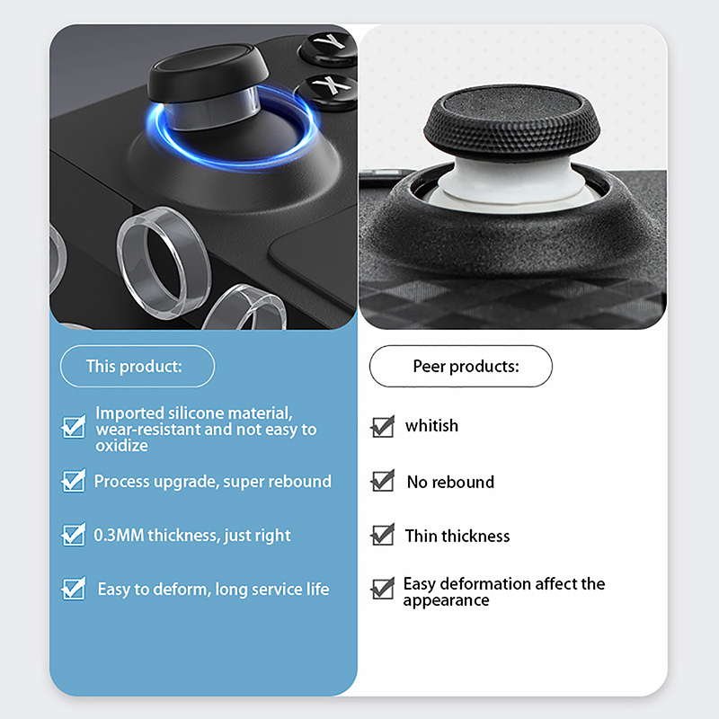 Joystick Protectors Invisible Elastic Rubber Anti-Wear Protector Ring ...