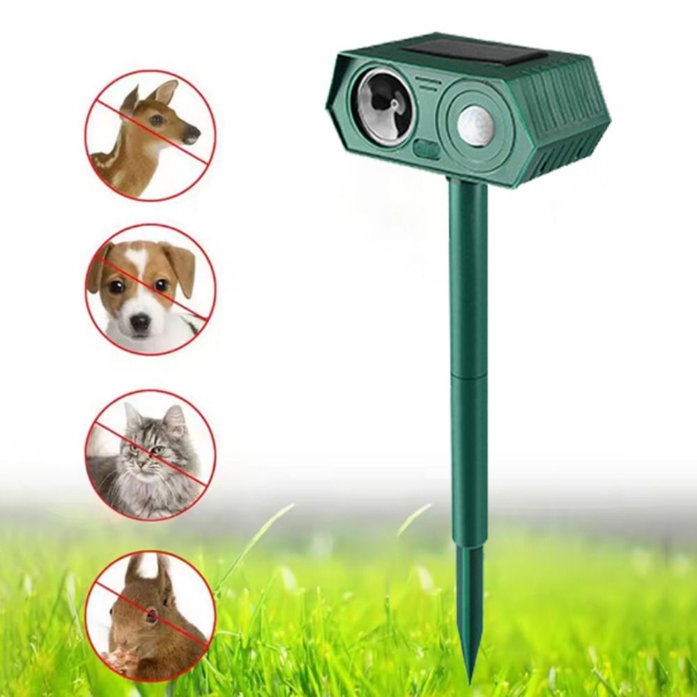 Cat High Volume Sound Solar Animal Flashing Light Waterproof Ultrasonic ...