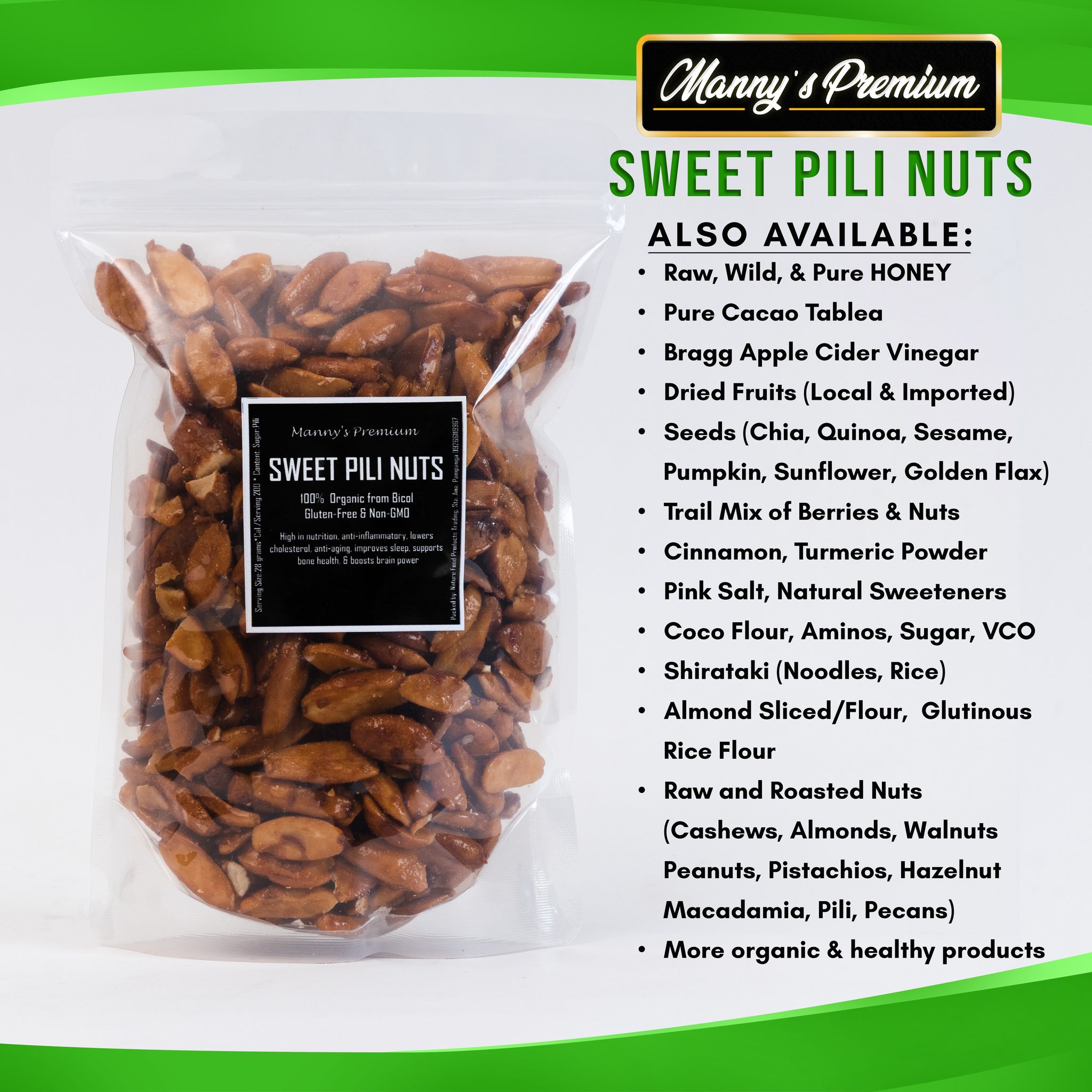 Roasted Pili Nuts 200g (Slightly Sweetened, Organic) | Lazada PH