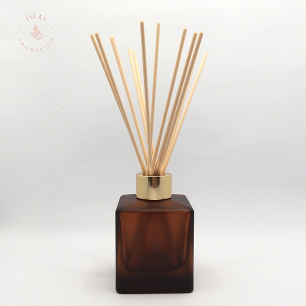 Amber Reed Diffuser Glass bottle (Cube) Fiber Reed stick (Natural ...