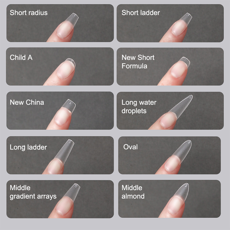 100PCS/Box False Nails Press On Nails Coffin Artificial Nails Clear ...