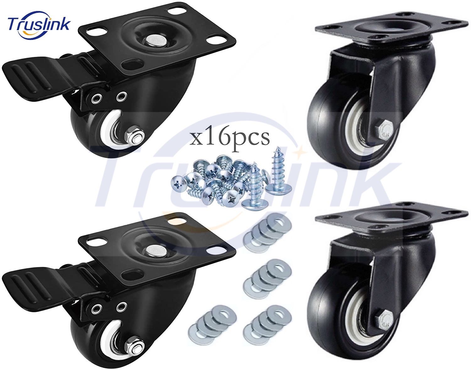 Fixed Casters 2 Inch Rigid Plate Wheels For Furniture And Workbench 6 ...