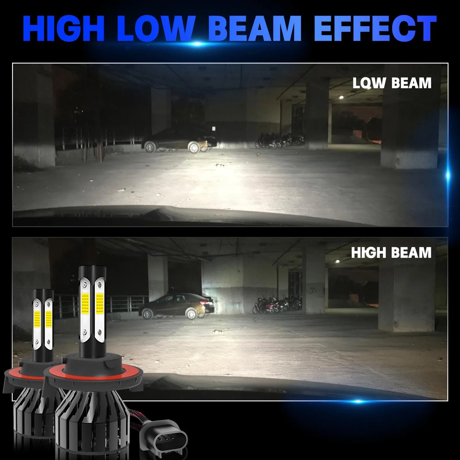 Led Car Headlights 6000k 2pcs 100w Cob 1021 Led Chip 9004 9005 9006 ...