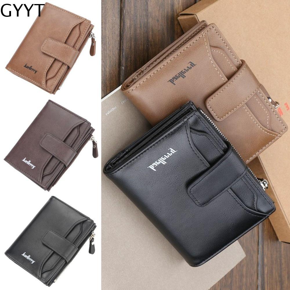 GYYT มัลติฟังก์ชั่ กระเป๋าสตางค์สั้นผู้ชาย หนังพียู หลายตำแหน่ง ...