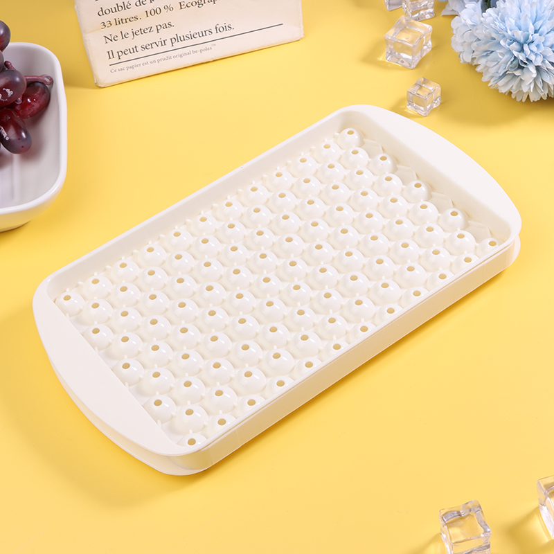 104 Holes Mini Ice Cube Tray PP Ice Cube Make With Lid Round Ice Ball ...