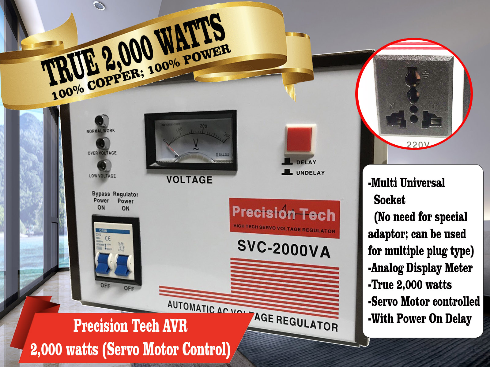 Precision Tech AVR 2000watts with Analog Meter | Lazada PH