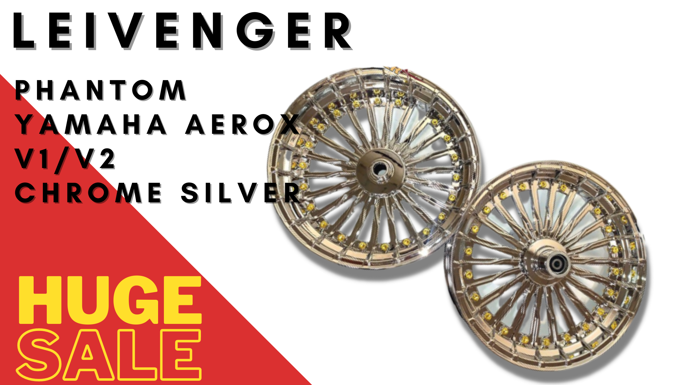 YAMAHA AEROX V1 & V2 CHROME SILVER 22 SPOKES LEIVENGER MAGS | Lazada PH