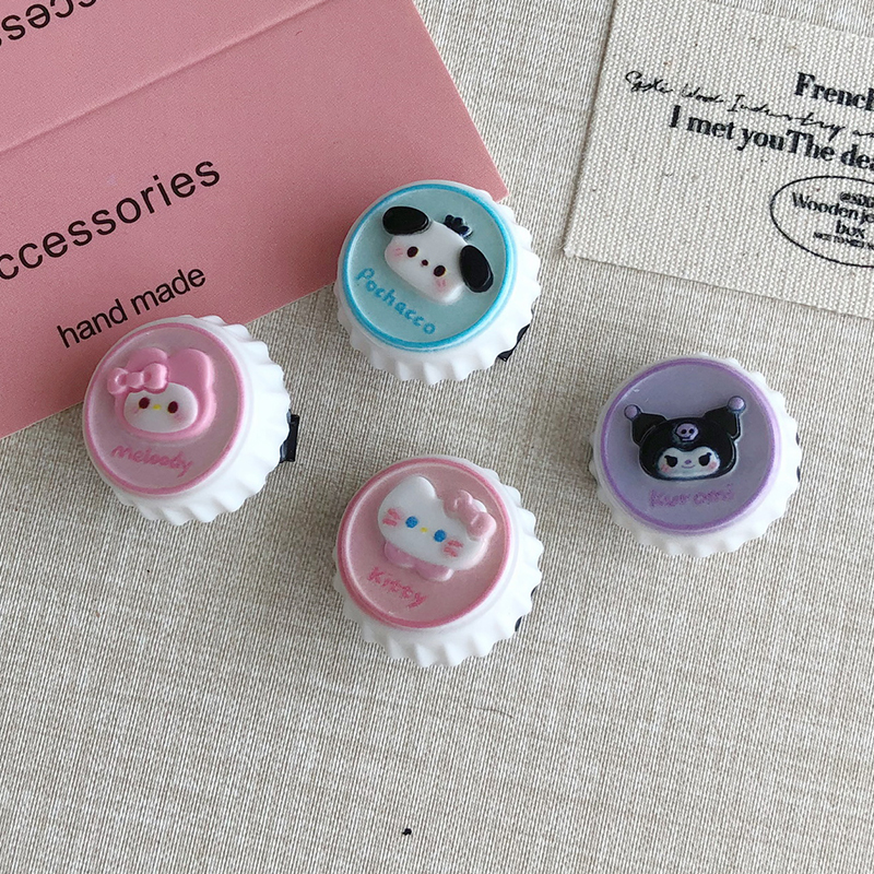 2Pcs Cartoon Anime Resin Bottle Cap Hair Clip For Women Girls Sweet ...