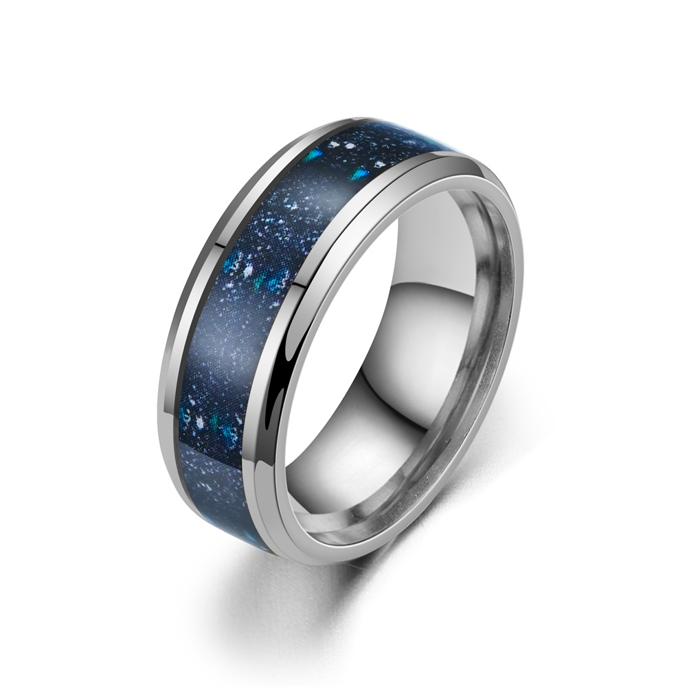 Fashion Star Opal Personality Stainless Steel Ring Men's and Women's ...