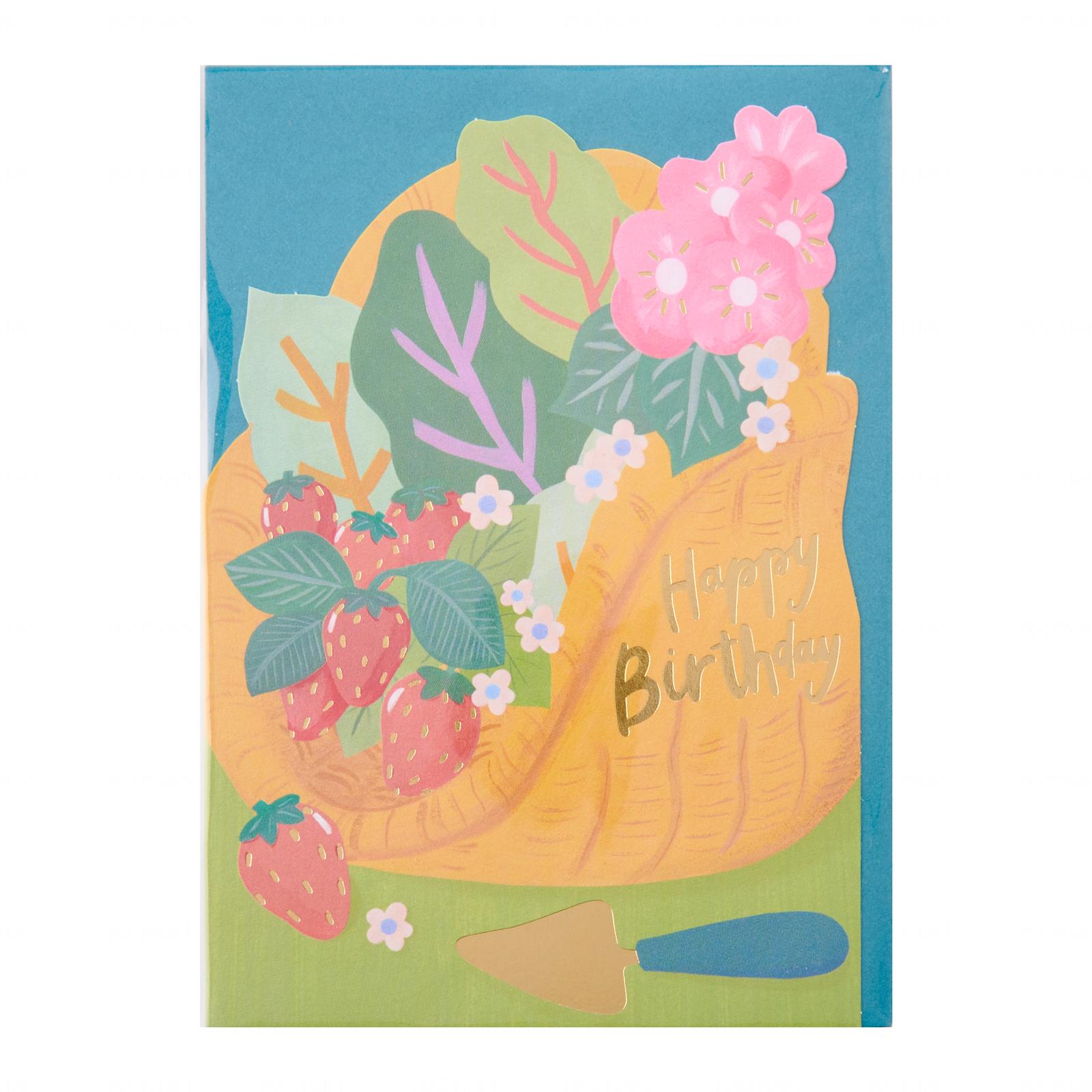 Raspberry Blossom Happy Birthday Gardener's Trug Birthday Card | Lazada ...