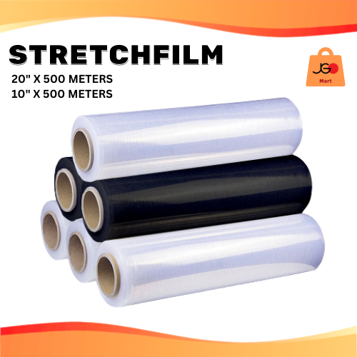 Stretch Film 500m x 500MM [20] Black/Clear stretch film Jack Wrap ...