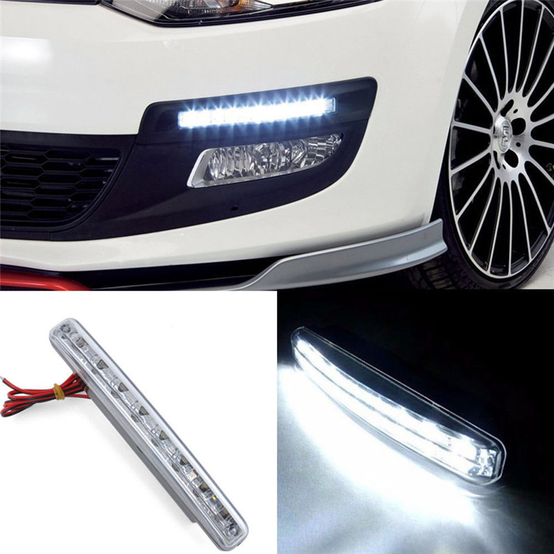 【Free-delivery】 Car Light 8 LED DRL Fog Driving Daylight Daytime ...