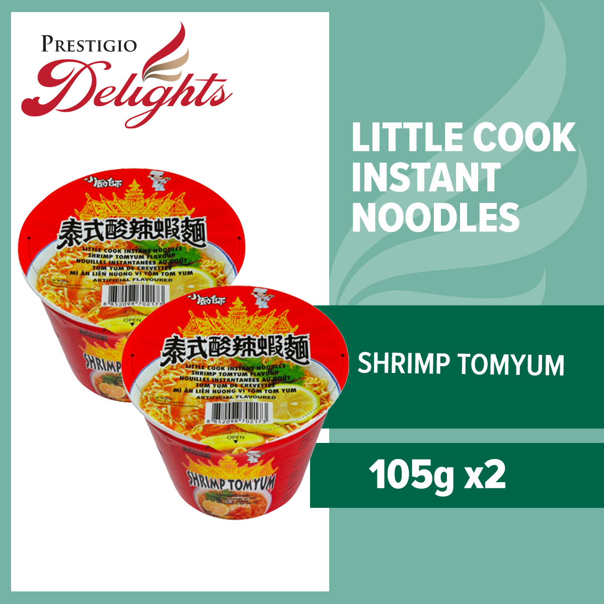 Little Cook Instant Noodles Shrimp TomYum Flavour 105g Bundle of 2 ...