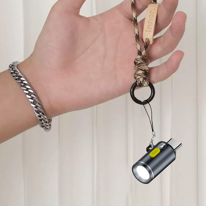 Portable Type-C Mini Flashlight Phone Keychain USB-C Electric Torch ...